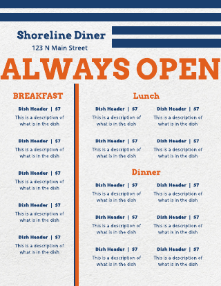 Free Diner Menu Templates & Examples