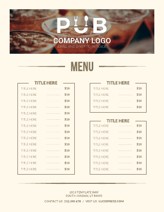 Free Pub Menu Templates & Examples